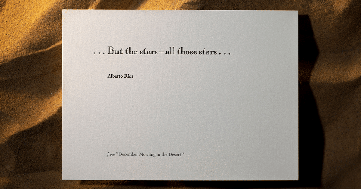 Alberto Ríos — December Morning in the Desert | The On Being Project